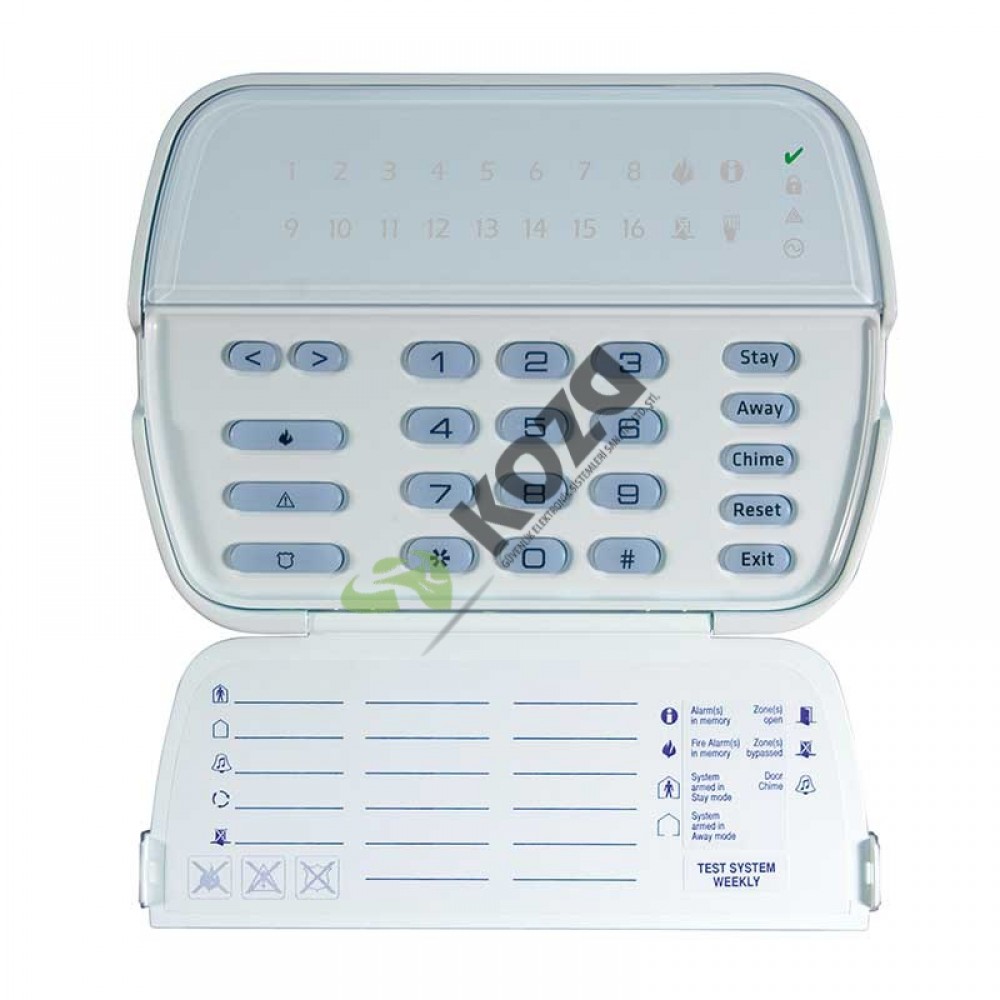 DSC PK 5516 16 Zone Led Şifre Paneli - Kablolu Alarm Sistemi