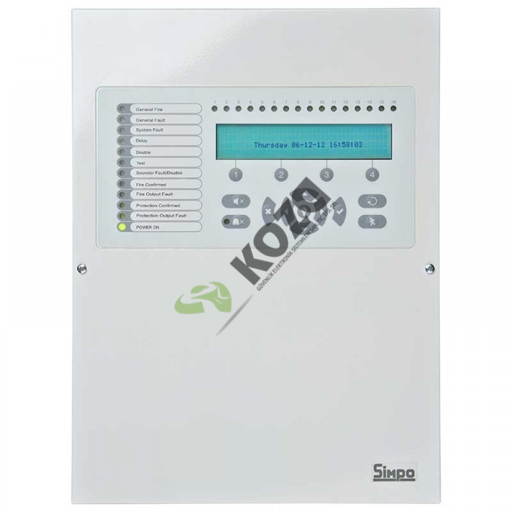 Teletek SIMPO 2 Loop Adresli Yangın İhbar Paneli - Koza Güvenlik